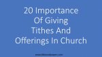 Importance Of Giving Tithes And Offerings In Church- Bibleandprayers.com