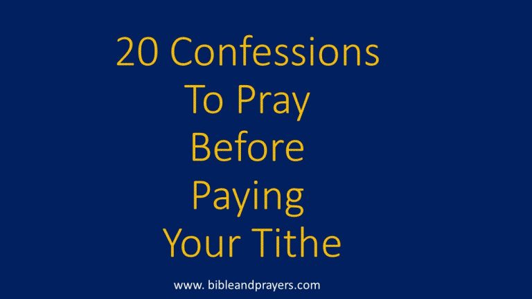 20 Confessions To Pray Before Paying Your Tithe- Bibleandprayers.com