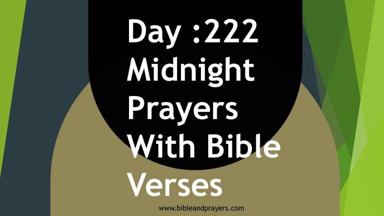 Day 222: Midnight Prayers With Bible Verses-Bibleandprayers.com